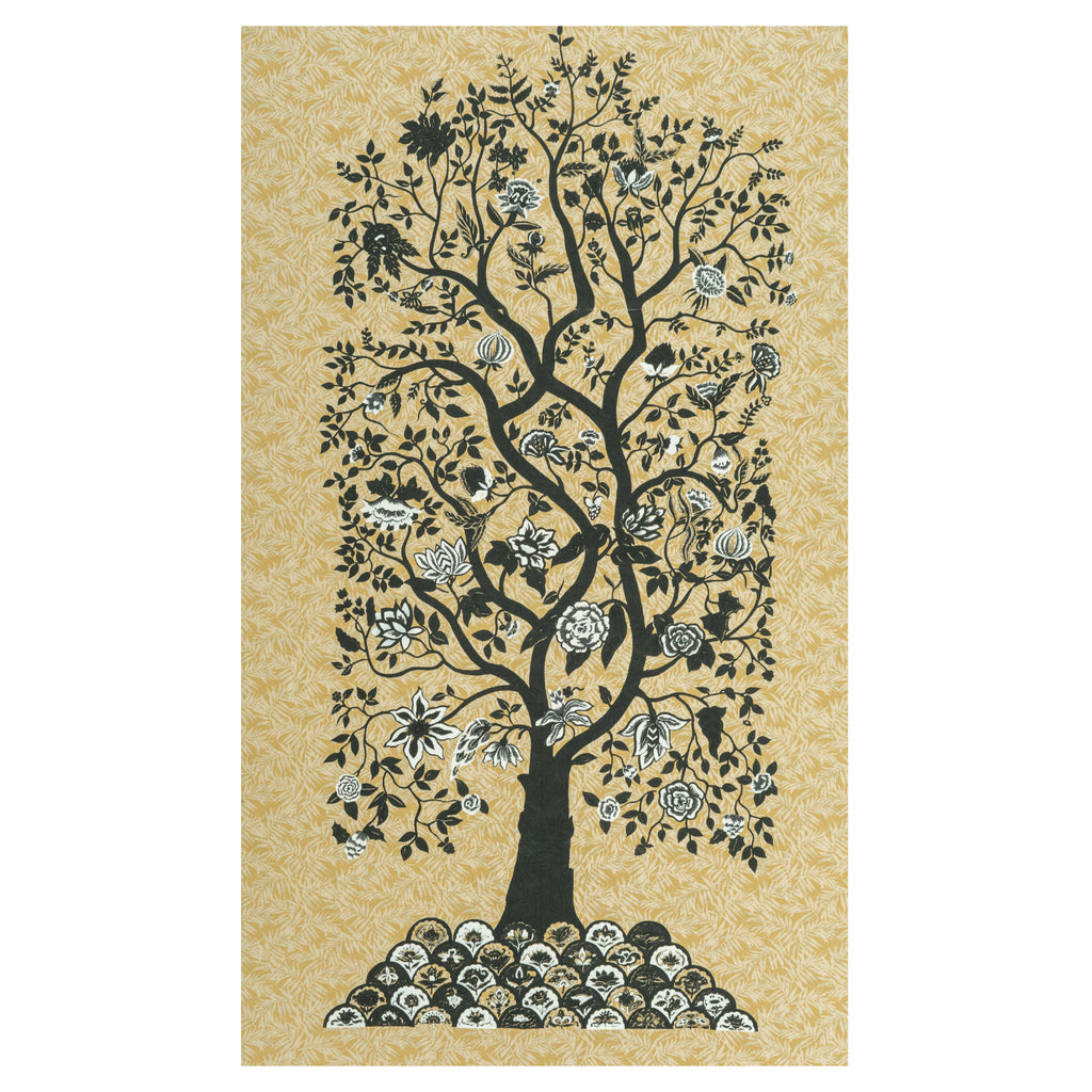 Tree of Life Panel -Black on Bamboo Beige – Baro Market